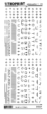 Letraset, razni simboli za PCB, lithoprint