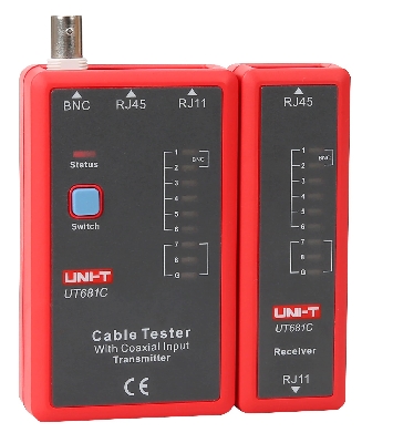 Kabl tester, Uni-T, UT681C, za testiranje kablova sa BNC, RJ11 i RJ45 konektorima