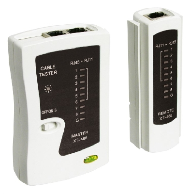 Network Cable Tester black-white Hanging Box - for testing CAT 5/6 network and ISDN connectio