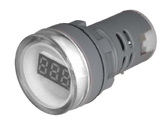 LED voltmetar, AC 60-500V, prečnik 22mm, beli