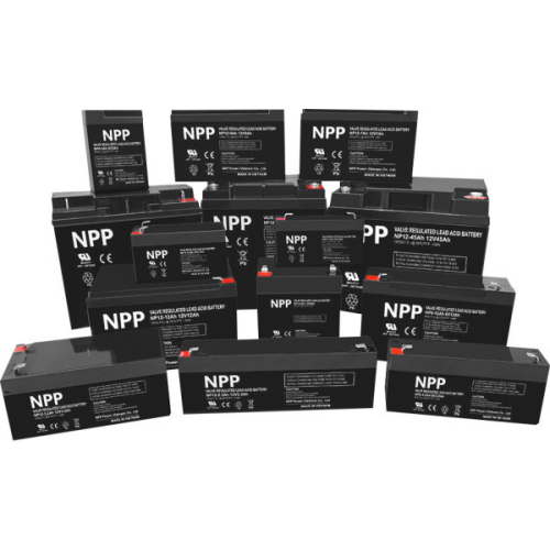 NPP NP12V-7.5Ah, AGM BATTERY, C20=7.5AH, T1, 151x65x94x100, 2,07KG, BLACK