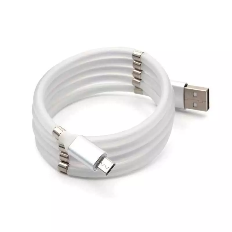 Data kabl magnet micro USB beli