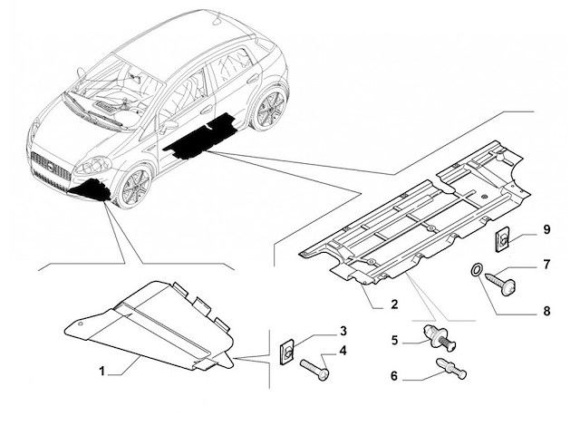 51780858,51780859 Podkrila Fiat Grande Punto