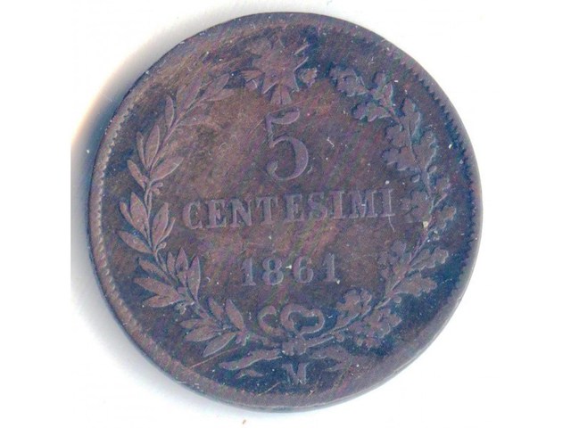 Italija 5 centesimi 1861 M