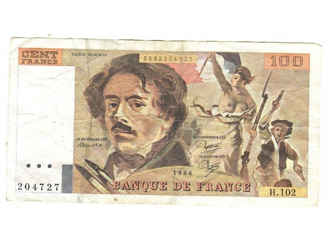 Francuska 100 francs 1986