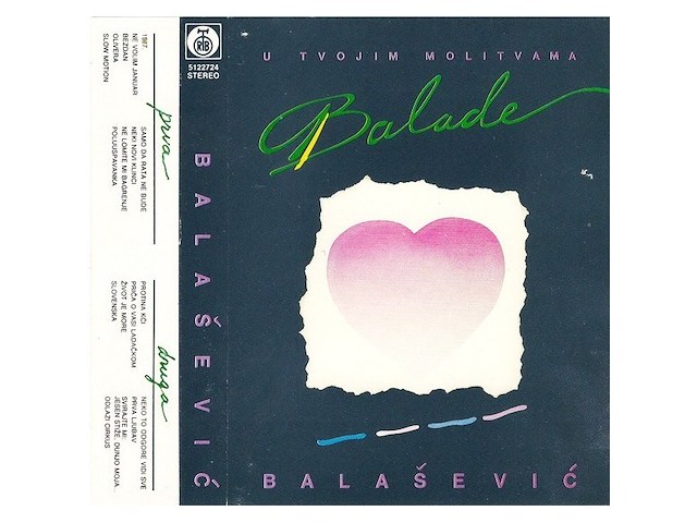 Balašević – U Tvojim Molitvama (Balade) 2 KASETE Nove