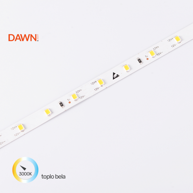 DAWN LED TRAKA 12V 4.8W/m 3000K IP20 (HL 2835-60-WW, 5met, 8mm)