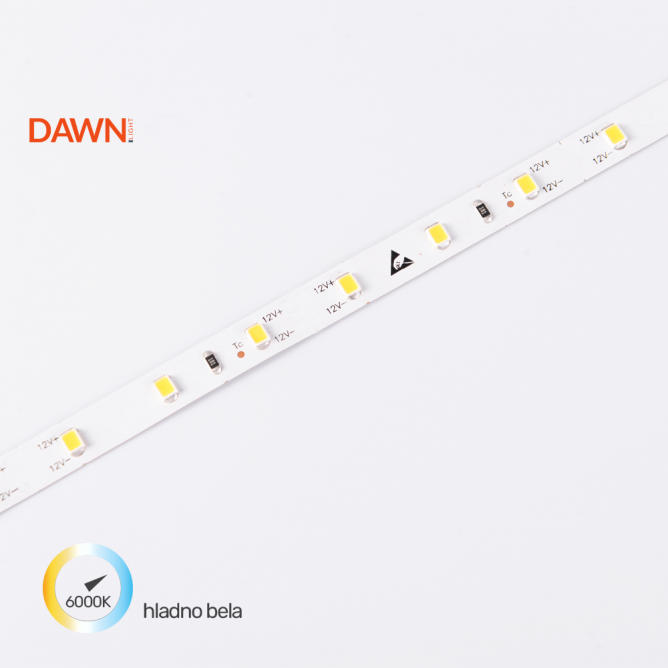 DAWN LED TRAKA 12V 4.8W/m 6000K IP20 (HL 2835-60-W, 5met, 8mm)