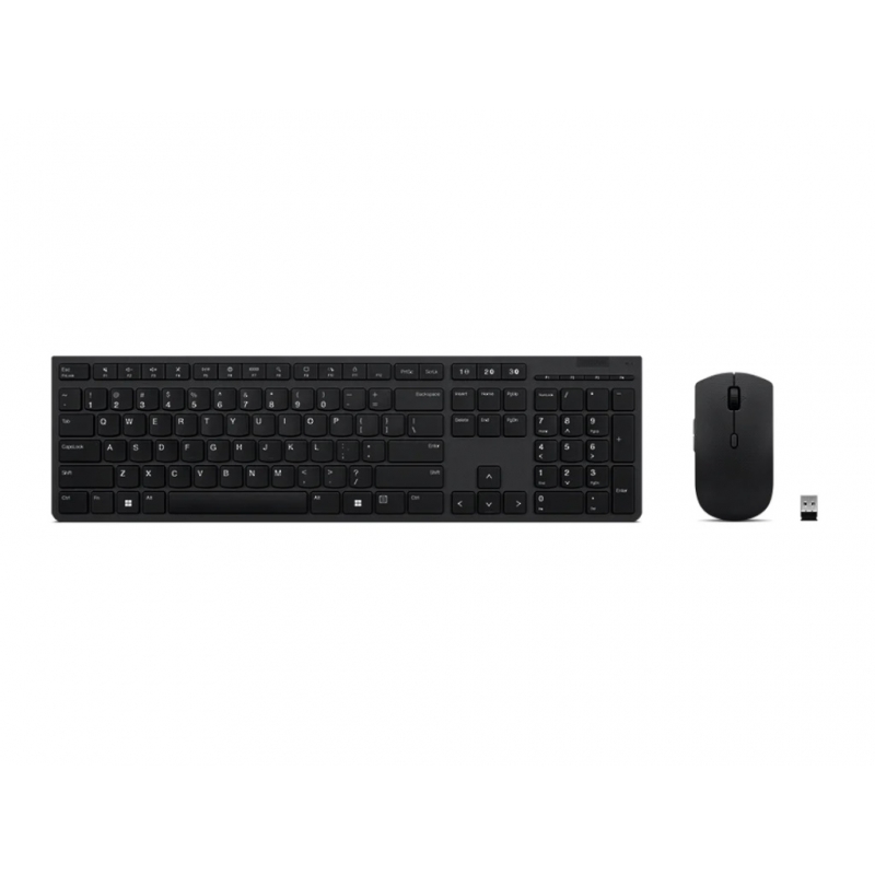 Lenovo Professional Wireless Rechargeable Combo Keyboard and Mouse-US Euro