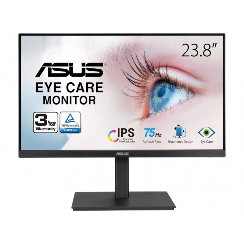 Monitor ASUS VA24EQSB 23,8"/IPS/1920x1080/75Hz/5ms GtG/VGA,HDMI,DP,USB/freesync/pivot/zvučnici