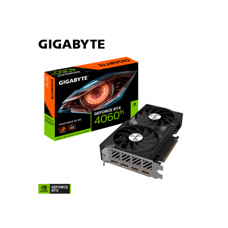 Grafička karta GIGABYTE RTX 4060 Ti GV-N406TWF2OC-8GD NVD/8GB/GDDR6/128bit/crna