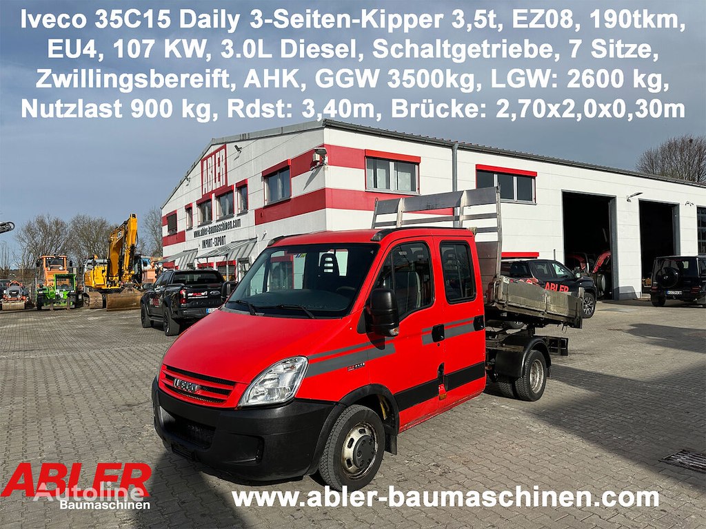 IVECO Daily 35C15 3-Seiten-Kipper 3500 kg AHK zwillingsbereift kamion kiper < 3.5t