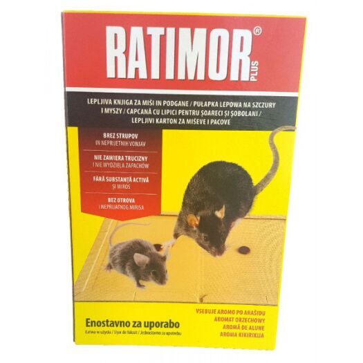 Pułapka na myszy i szczury Ratimor, klejowa, z wabikiem potrepštine za kućne ljubimce