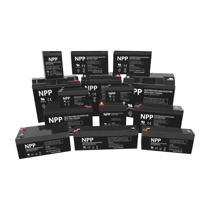 NPP NP12V-4.5Ah, AGM BATTERY, C20=4.5AH, T1, 90x70x101x107, 1,5KG, BLACK