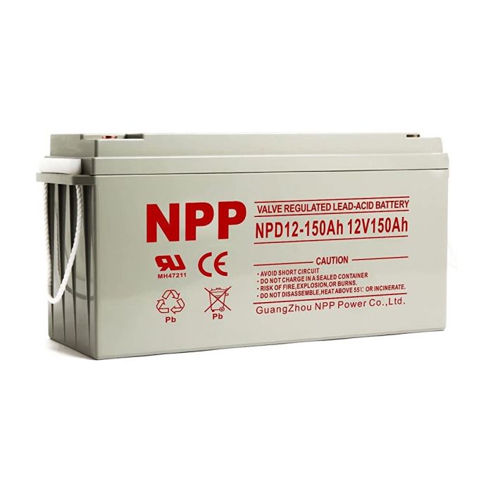 NPP NPG12V-150Ah, GEL BATTERY, C20=150AH, T16, 485*172*240*240, 38,5KG, Light grey