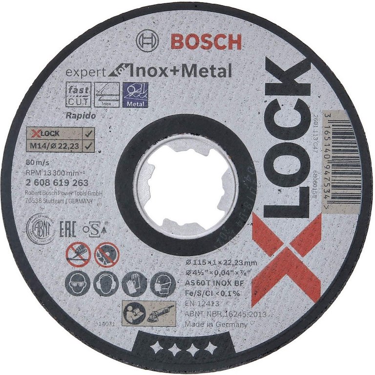 Rezna ploča za inox i metal X-LOCK Expert 115x1mm za ravno sečenje BOSCH