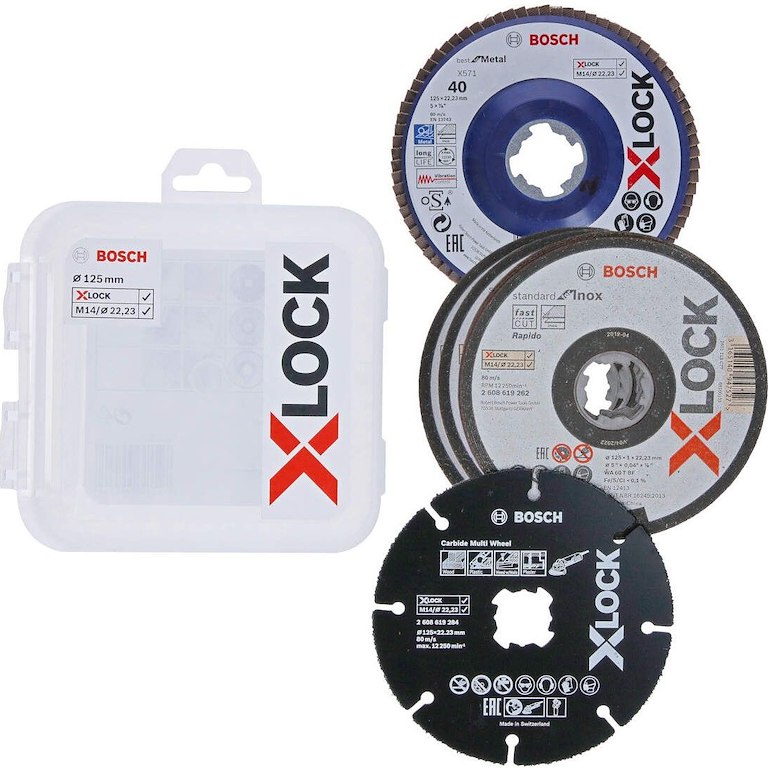 Komplet za sečenje i brušenje - rezna ploča 2kom. i brusna ploča X-LOCK 125mm BOSCH