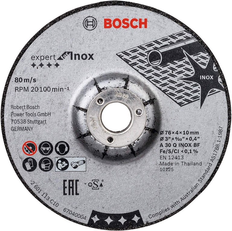 Brusna ploča za inox Expert 76x4x10 mm za GWS 12V-76 - 2kom. BOSCH