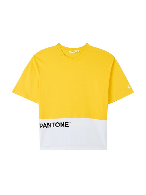 Majica za krupnije osobe u blok bojama Pantone Žuta
