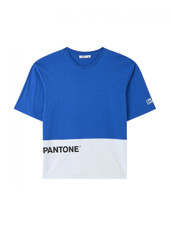 Majica za krupnije osobe u blok bojama Pantone Plava