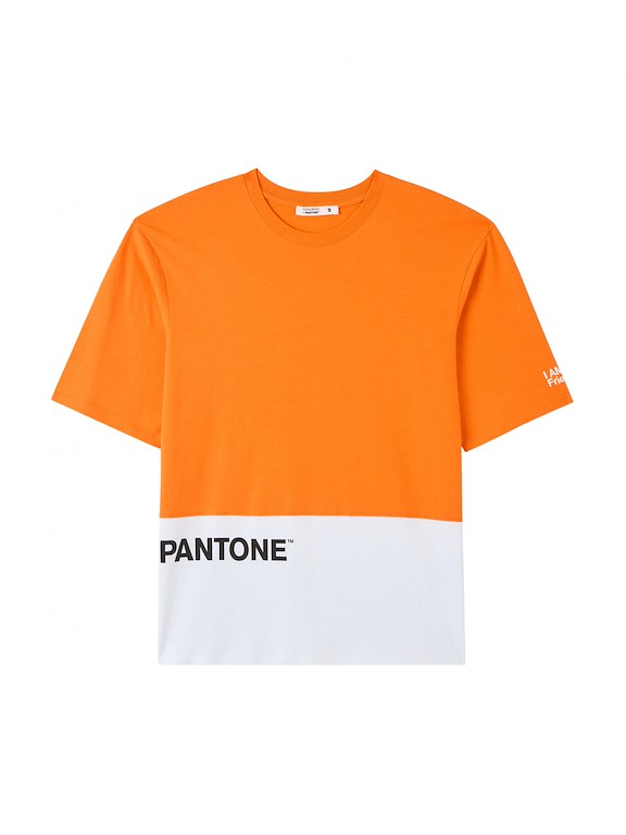 Majica za krupnije osobe u blok bojama Pantone Narandžasta