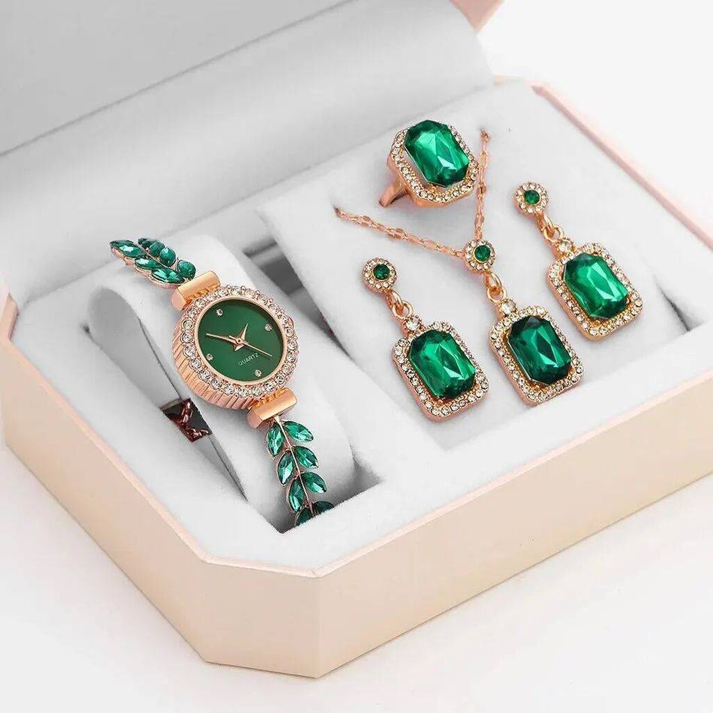 Ženski sat i nakit luxuznog modernog izgleda. Set od 5 glamuroznih