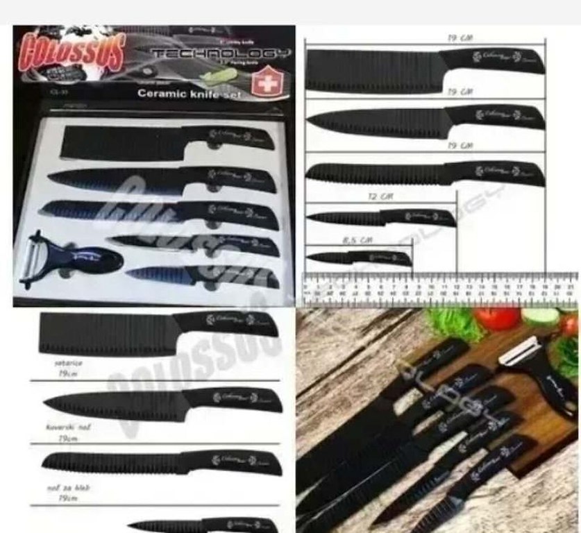 Noževi u setu-CL 35 Cena: 2200 din RELJEFNI noževi sa keramičkim