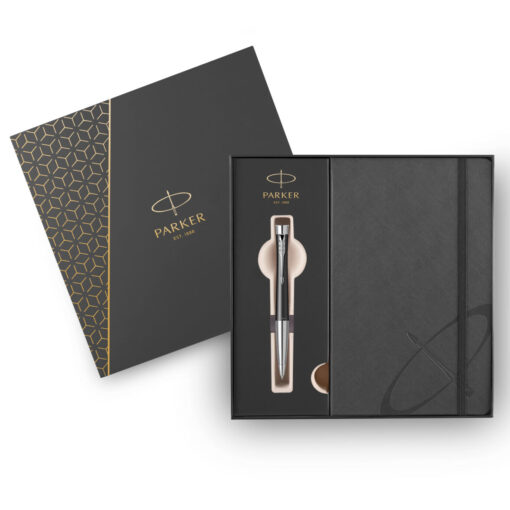 Parker poklon SET Royal Urban Black CT – Hemijska olovka + Notes