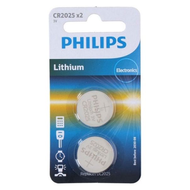 PHILIPS Baterija CR2025, 2 kom.