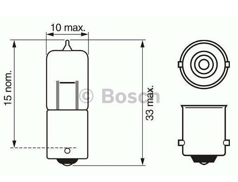 Sijalica 12v 10w pure light postolje BA9s Bosch