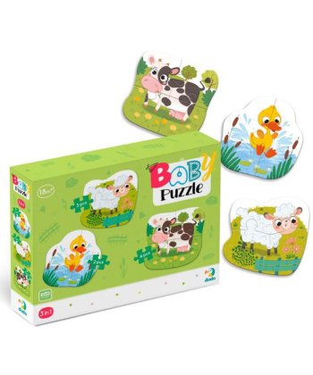 Dodo puzzle za decu 3u1 Životinje na farmi 9 delova - A074765