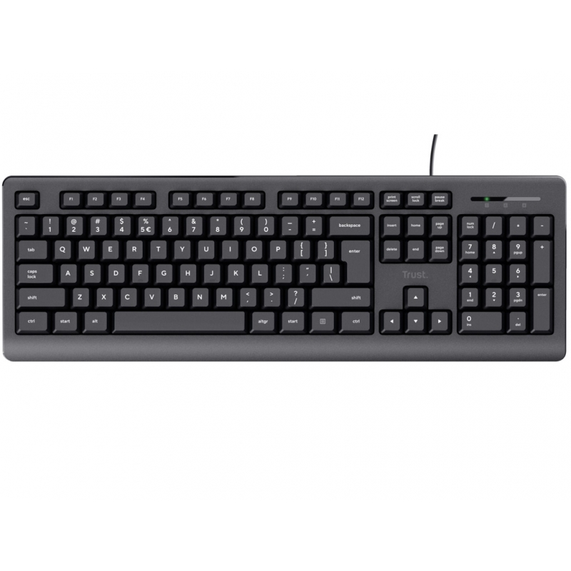 Tastatura+miš TRUST Basics žični set/US/crna
