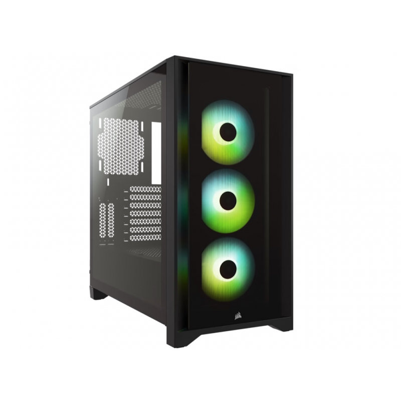 Kućište CORSAIR iCUE 4000X Mid-Tower/ATX/kaljeno staklo/bez napajanja/RGB/crna