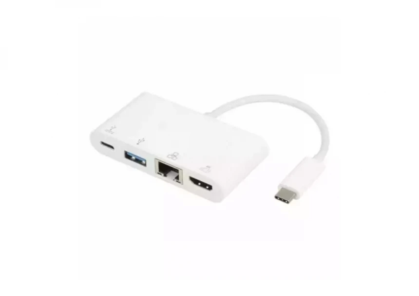 E-Green Adapter USB 3.1 Tip C(M) - HDMI+USB 3.0+Tip C+RJ45(F)