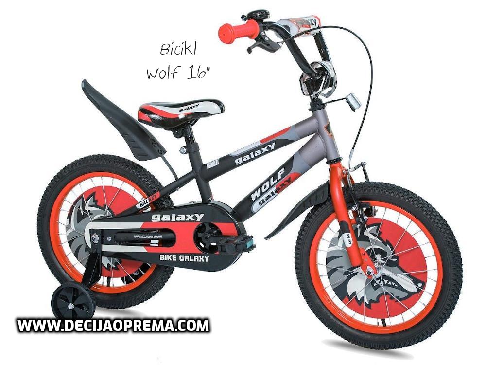 Bicikl Galaxy Wolf 16″ za decu Crveni