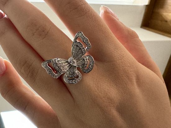 Prsten leptir sa cirkonima s925