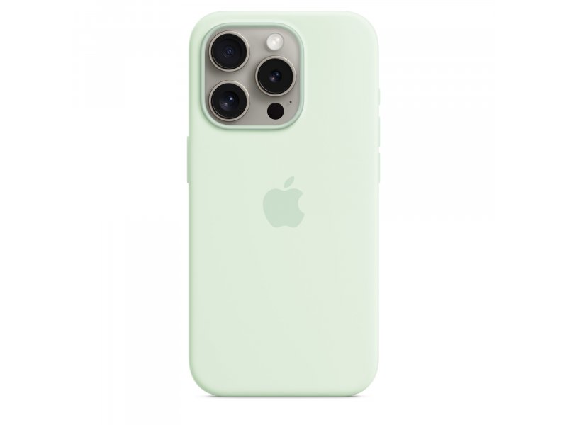 APPLE IPhone 15 Pro Silicone Case With MagSafe – Soft Mint ( Mwnl3zm/A )