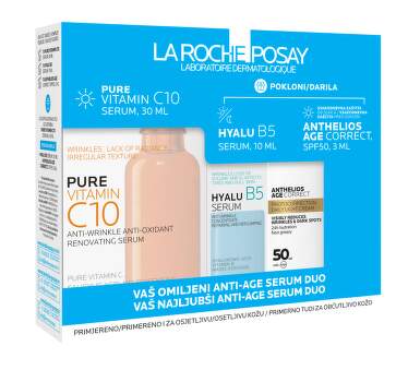 La Roche-Posay Pure vitamin C10 serum 30 ml + Hyalu B5 10 ml + Anthelios age correct 3 ml GRATIS