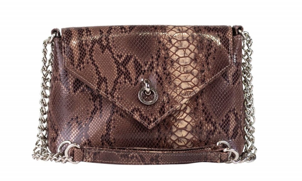 Braon zmija elegantna ženska kožna torba Bella