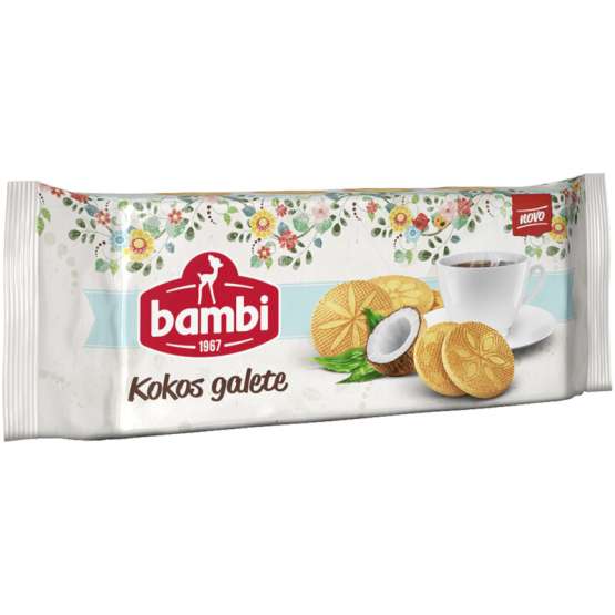 Čajno pecivo BAMBI Galete kokos 160g