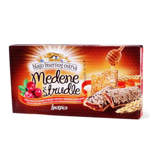 Štrudle MEDENA brusnica dekor.sa čokoladom 145g