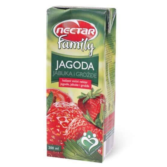 Negazirani sok NECTAR FAMILY jagoda 0,2L