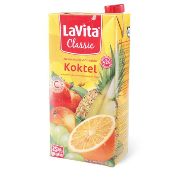 Negazirani sok LA VITA žuti koktel nektar 2l