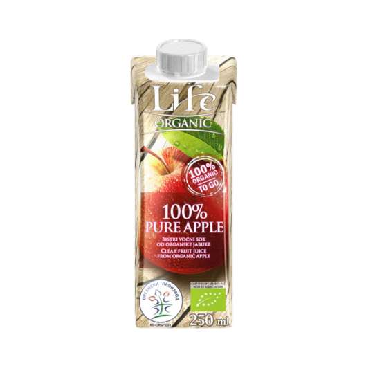Negazirani sok LIFE organic jabuka 100% 250ml
