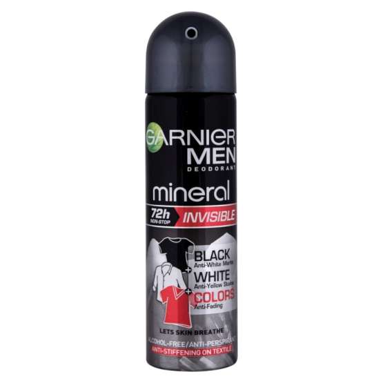 Dezodorans GARNIER MINERAL MEN Invisible Black, White&Colors 150 ml