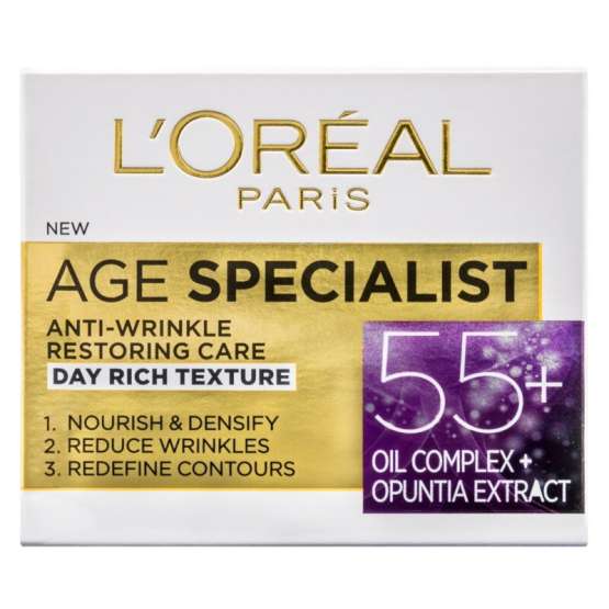 Krema za lice L'OREAL PARIS AGE SPECIALIST Anti-Wrinkle 55+ Dnevna nega za obnavljanje kože 50 Ml