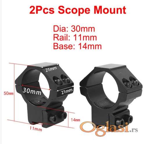 Nosač optike f30mm za šinu 11mm