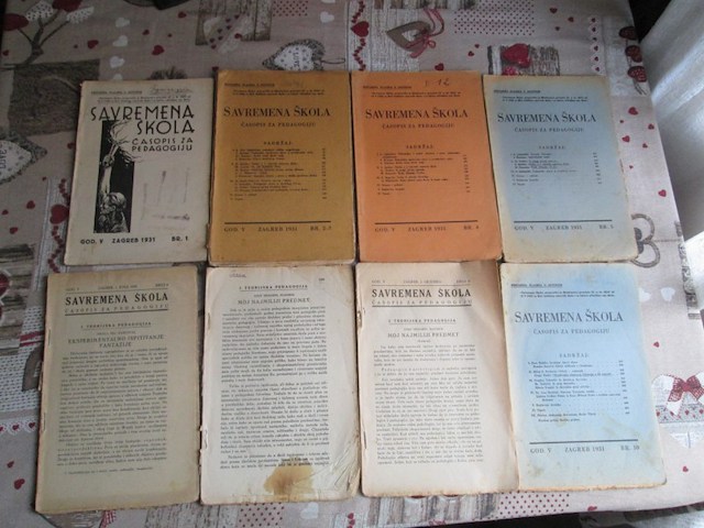 SAVREMENA ŠKOLA časopis za pedagogiju 1931. godina