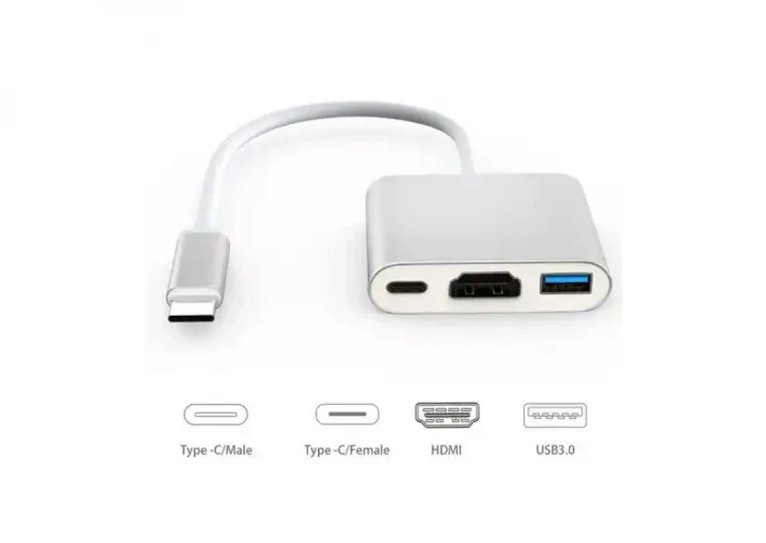 Adapter konverter Tip C - HDMI/USB 3.0/TIP C Kettz TCH-300