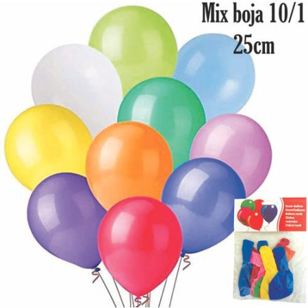 Baloni mix boja 25cm 10/1 ( 383752 )